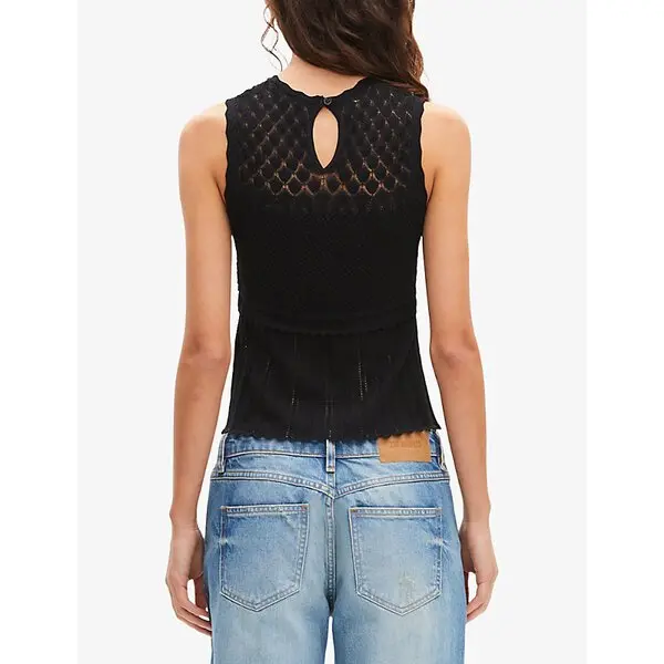 The Kooples Sleeveless V-neck Knitted Top