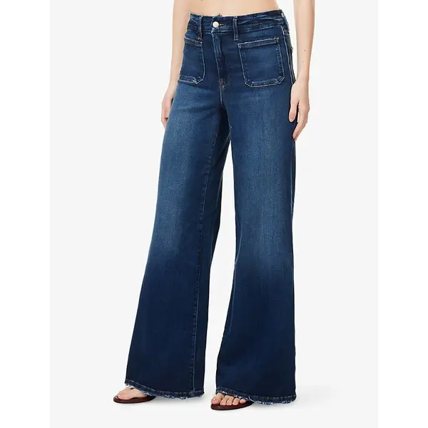 Good American Soft Tech Good Waist Palazzo Jeans