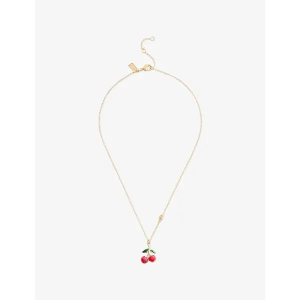 COACH Gold-plated Brass And Enamel Pendant Necklace - Red/gold
