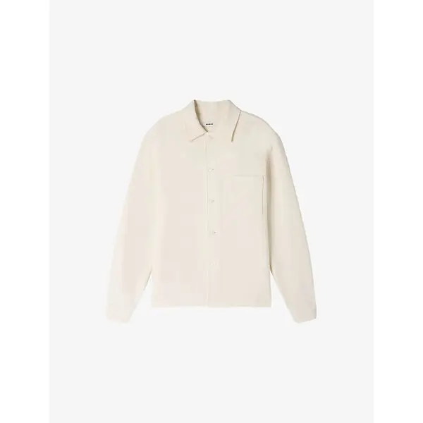 Sandro Long-sleeved Textured Woven Shirt - Ecru