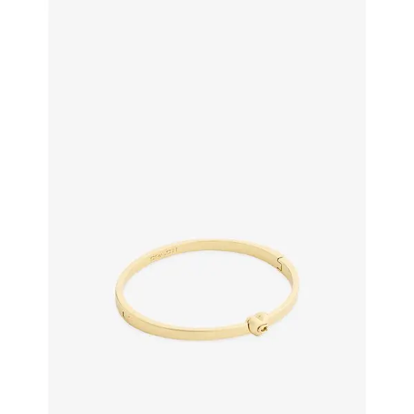 COACH Heart Charm Brass Bangle - Gold