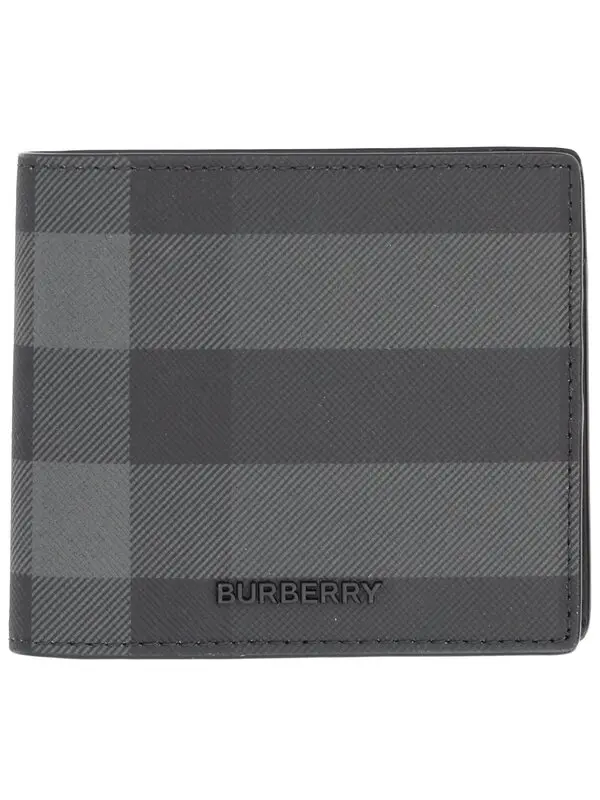 Burberry Check" Wallet - Grey