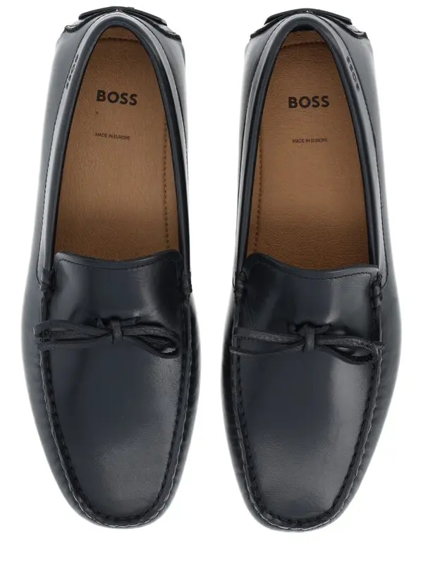 BOSS Bow-embellished Moccasins