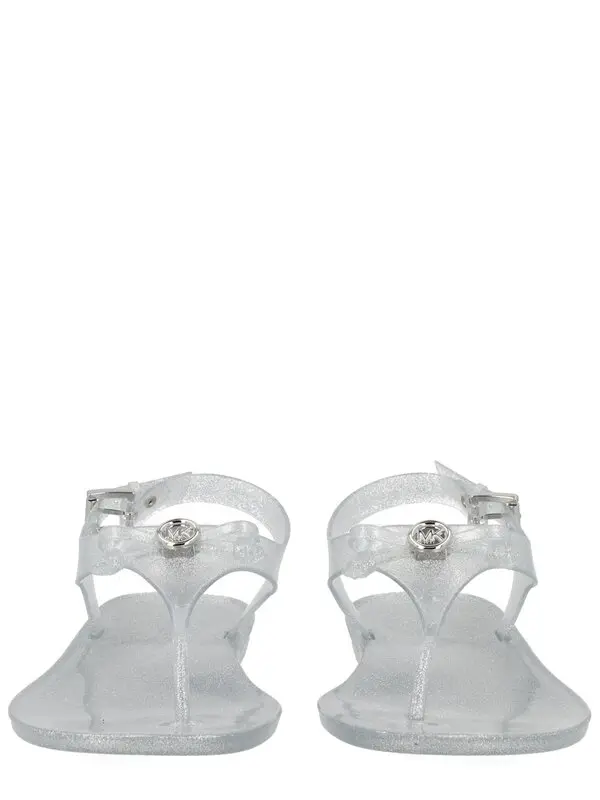 Michael Kors Monogram Logo Sandal - Silver