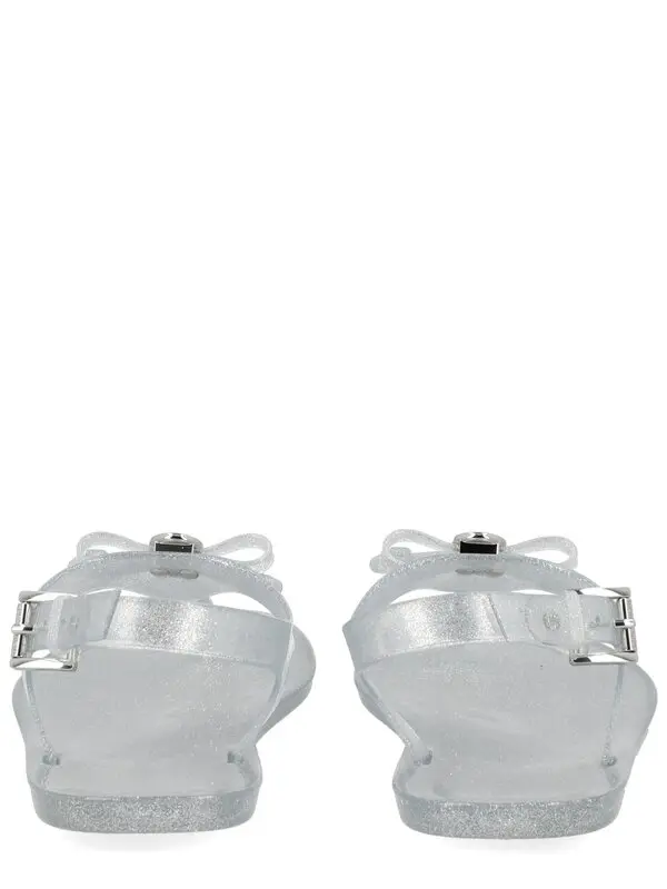 Michael Kors Monogram Logo Sandal - Silver