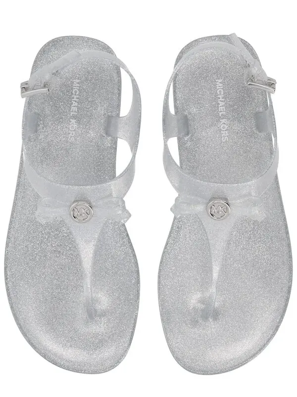 Michael Kors Monogram Logo Sandal - Silver