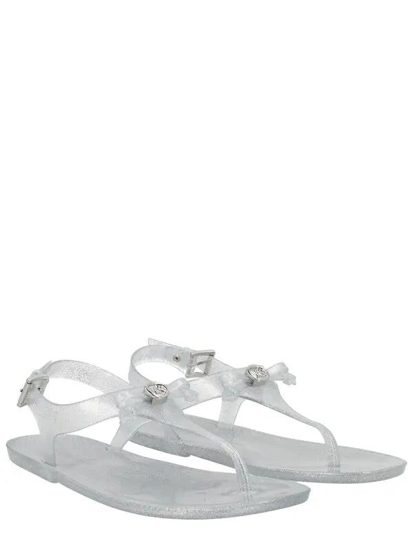 Michael Kors Monogram Logo Sandal - Silver