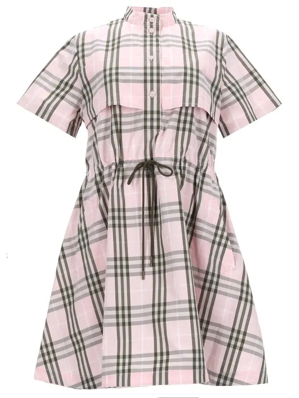 Burberry Cotton Check Dress - Pink