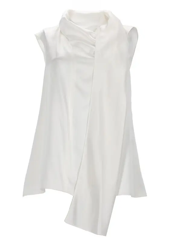 Max Mara Silk Satin Top - White