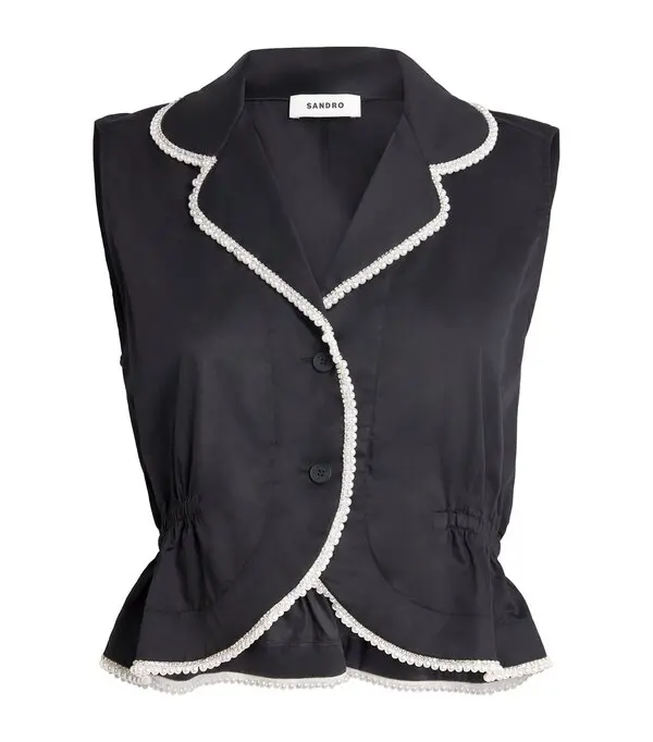 Sandro Cotton Embellished Shirt
