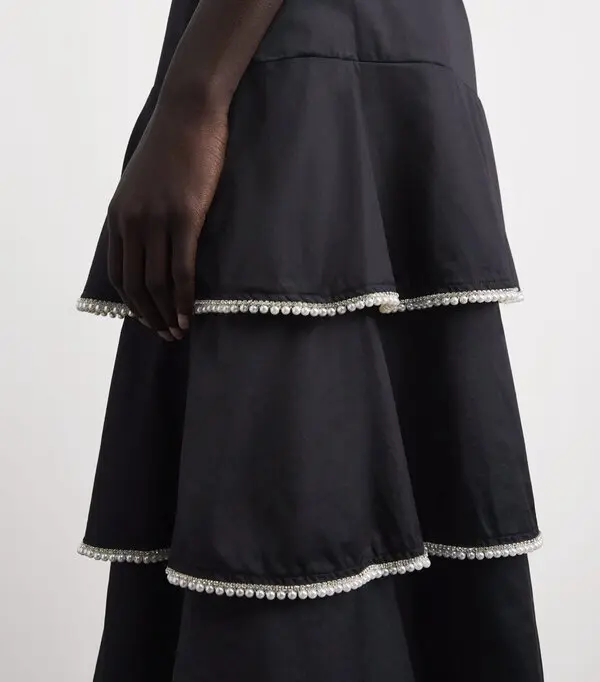 Sandro Cotton Embellished Maxi Skirt