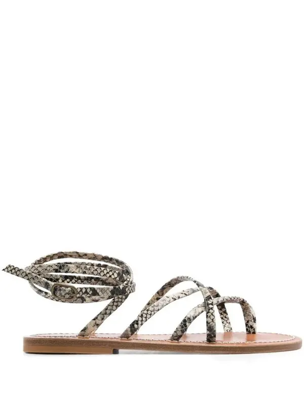 K.JACQUES Python Effect Gaia Sandals - Nude & Neutrals
