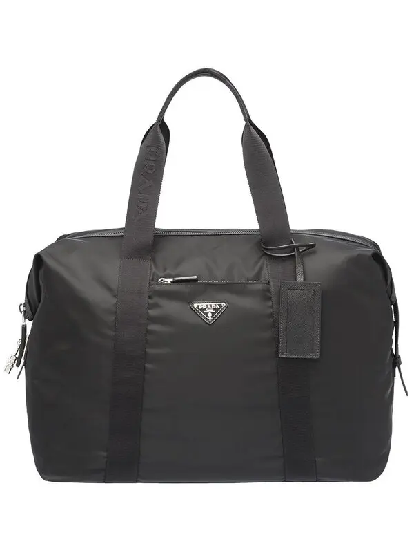 Prada Re-nylon And Saffiano Leather Duffle Bag - Black