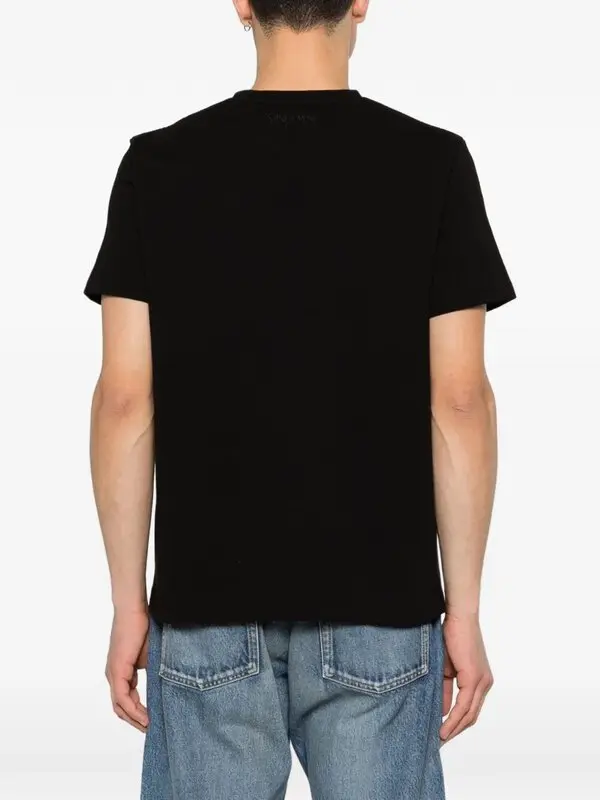 Saint Laurent Crew Neck Cotton T-shirt - Black