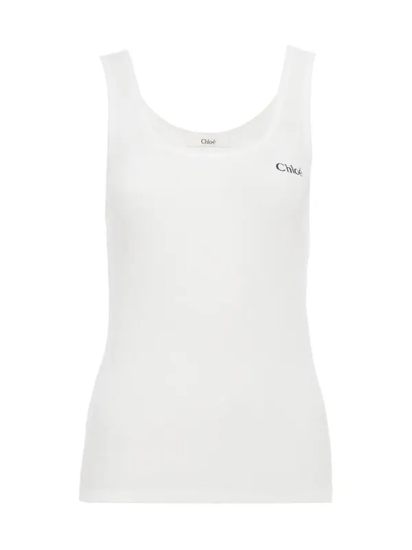 Chloé Ribbed Logo Tank Top