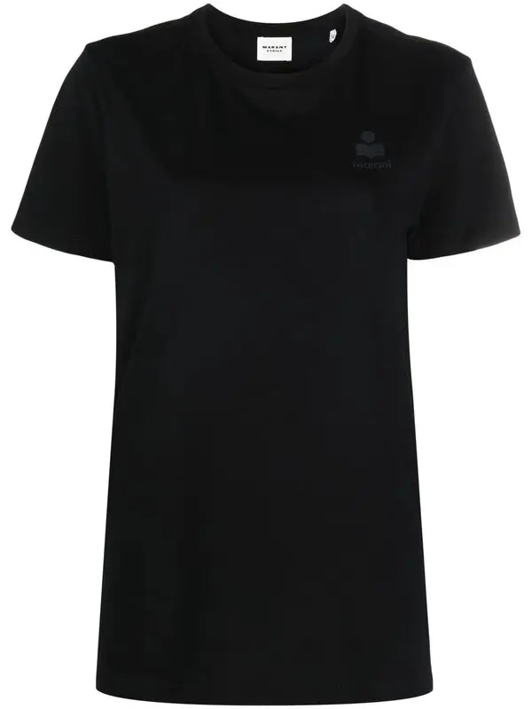 MARANT ETOILE Aby" Cotton T-shirt With Embroidered Logo - Black