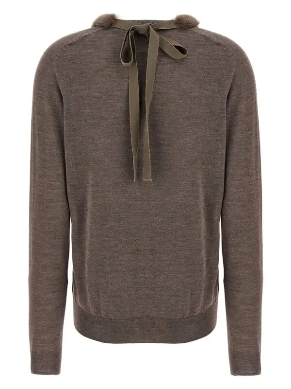 Fendi V-neck Jumper - Brown