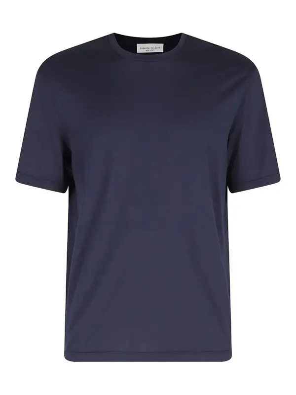ROBERTO COLLINA Crewneck Cotton T-shirt - Blue