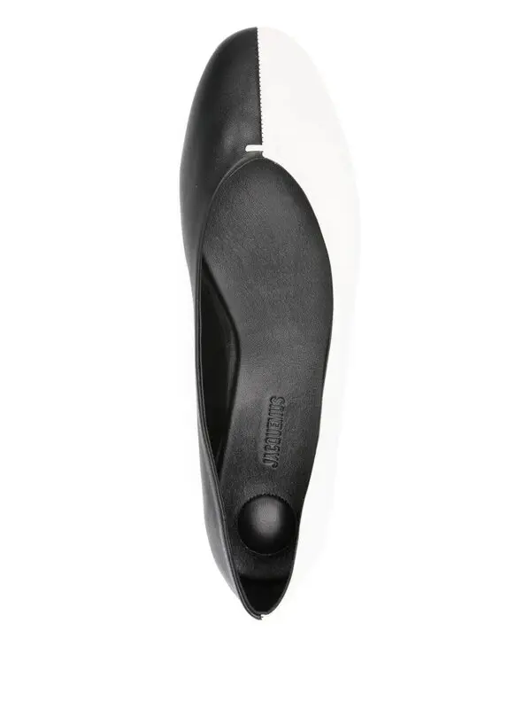 Jacquemus Oval Bicolore Ballet Flats - Black