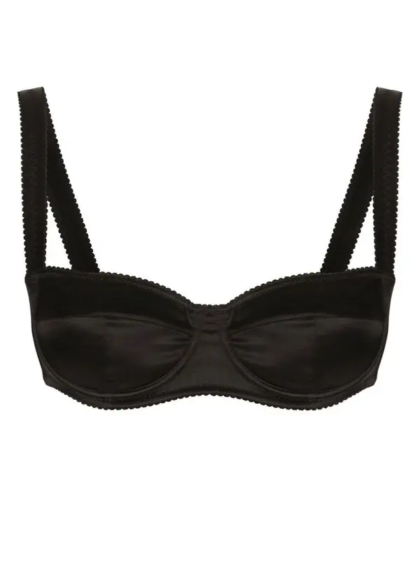 Dolce & Gabbana Satin Balconette Bra - Black