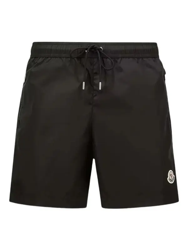 Moncler Logo Patch Swim Shorts - Black