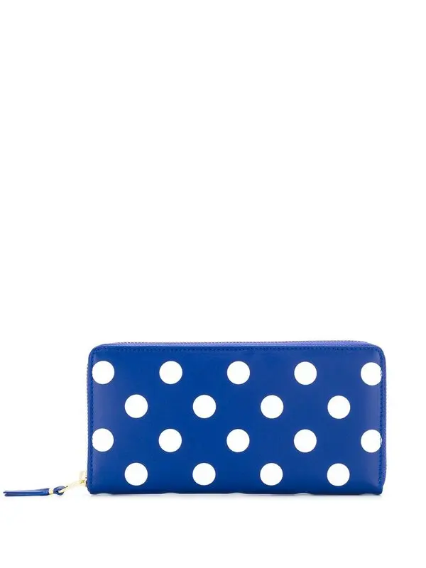 Comme Des Garçons Polka Dot Long Classic Wallet - Blue