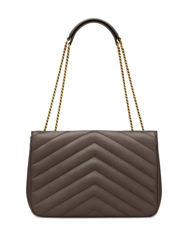 Saint Laurent Loulou Large Quilted Leather Bag - Grey
