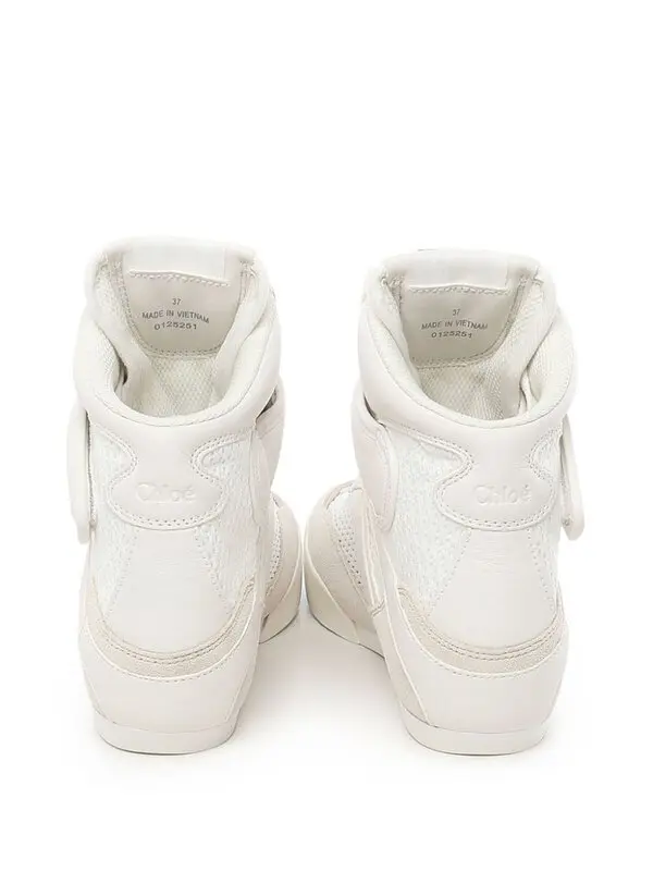Chloé Mesh And Suede High-top Sneakers - White