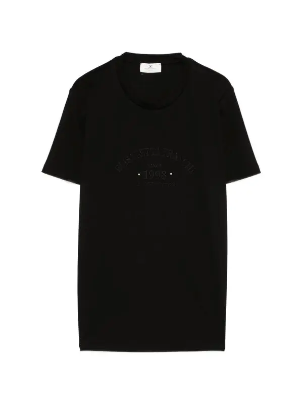 Elisabetta Franchi Logo Embroidered Cotton T-shirt
