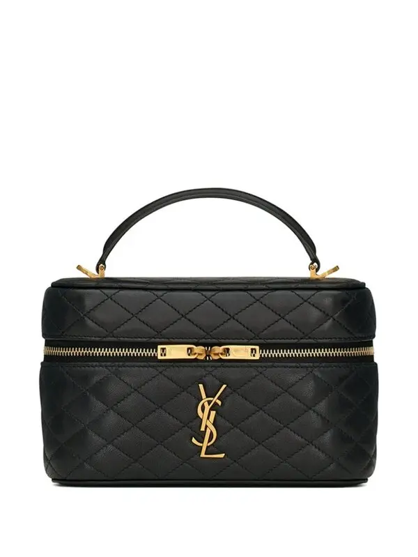 Saint Laurent Lambskin Gaby Vanity Bag - Black