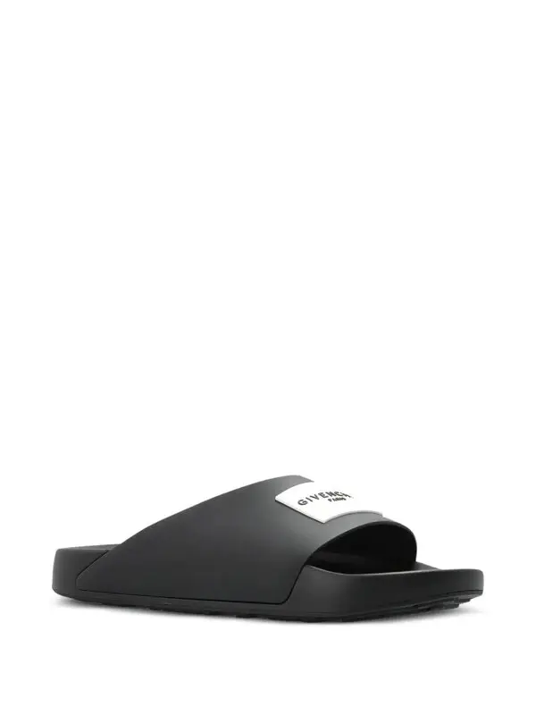 Givenchy Flat Mules With Logo - Black