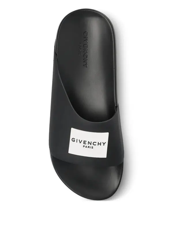 Givenchy Flat Mules With Logo - Black