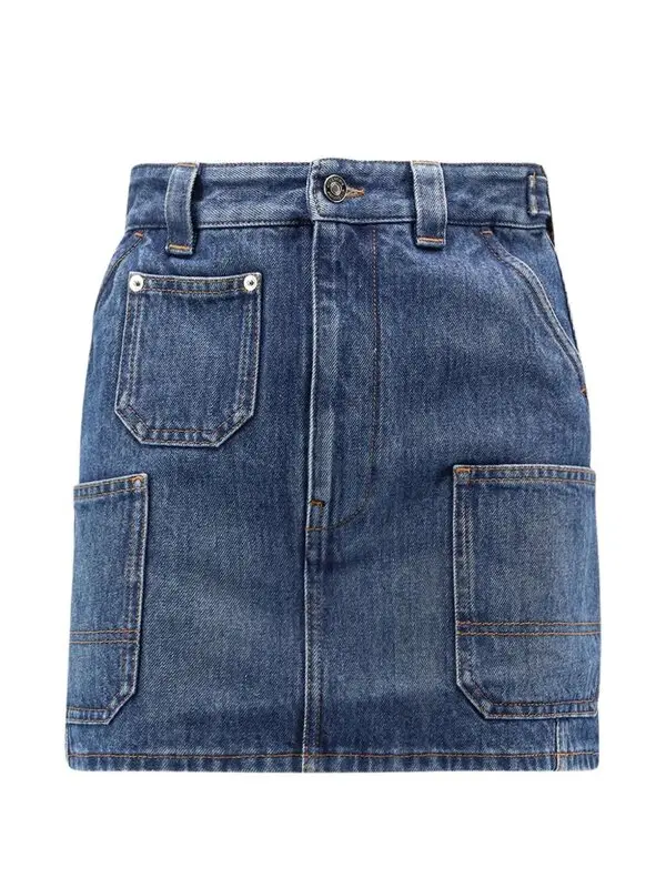 Givenchy Denim Cargo Mini Skirt - Blue