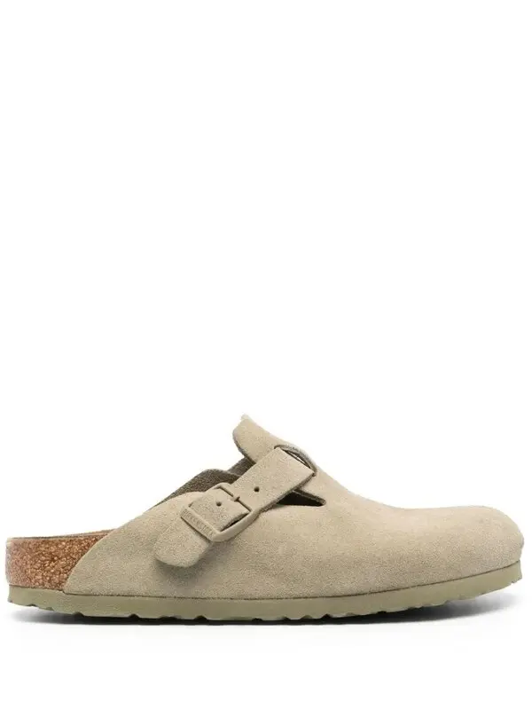 BIRKENSTOCK Mule Boston In Suede - Green