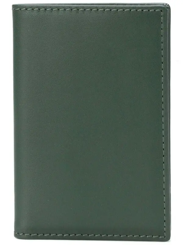 Comme Des Garçons Leather Bi-fold Classic Bill Wallet - Green