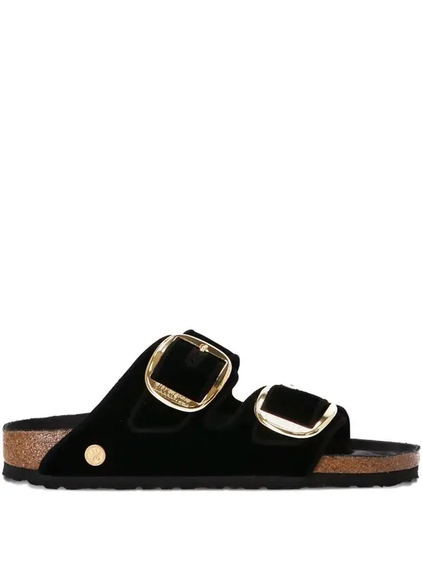 BIRKENSTOCK Arizona Big Buckle Velvet Sandals - Black