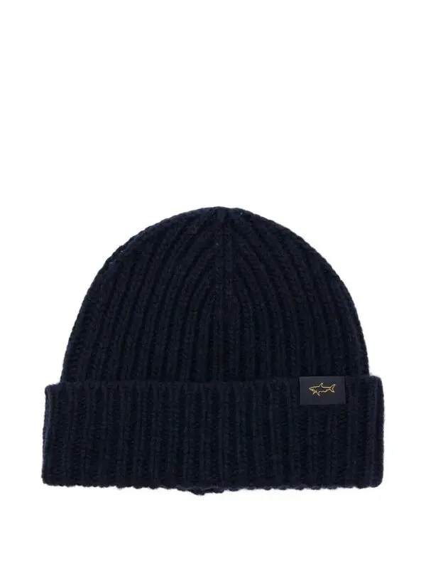 Paul & Shark Ribbed Wool-blend Beanie - Blue