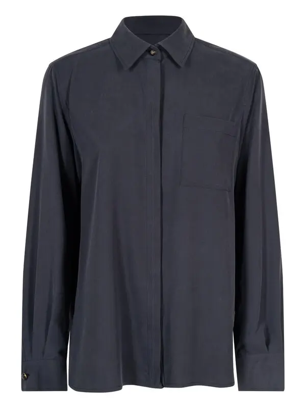 Max Mara Silk Canvas Shirt - Blue