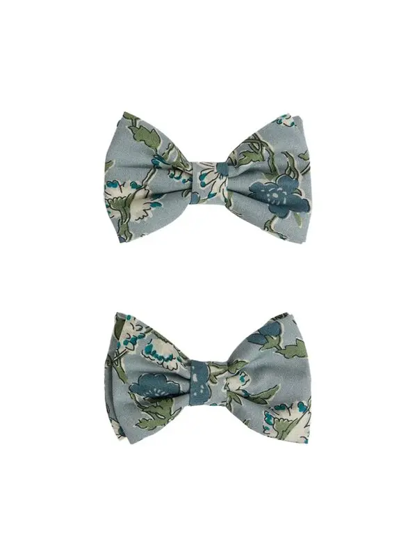 Bonpoint Set Of Two Liberty Fabric Hair Clips - Green