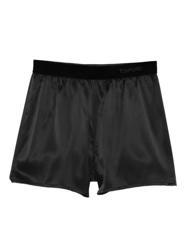 TOM FORD Stretch Silk Satin Shorts - Black