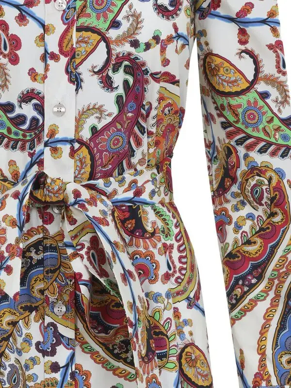 Etro Shirt-dress With Belt Paisley Print