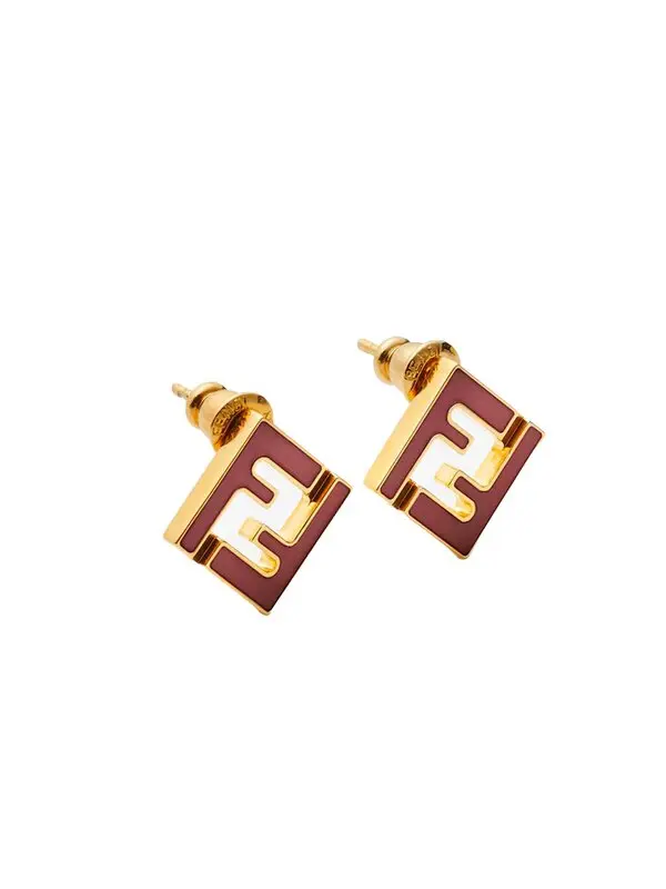Fendi Forever Metal Earrings - Red