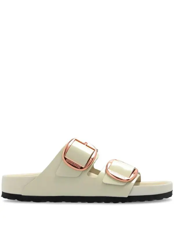 BIRKENSTOCK Arizona Big Buckle High-shine Leather Sandals - Nude & Neutrals