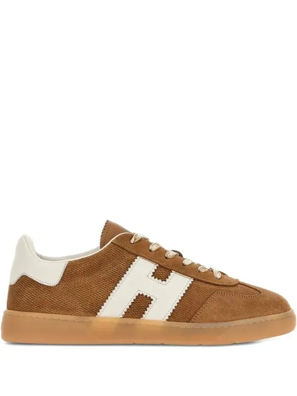 Hogan Suede Sneakers With Monogram - Brown