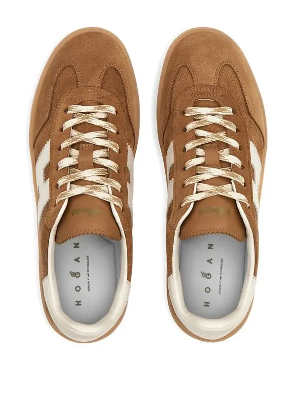 Hogan Suede Sneakers With Monogram - Brown