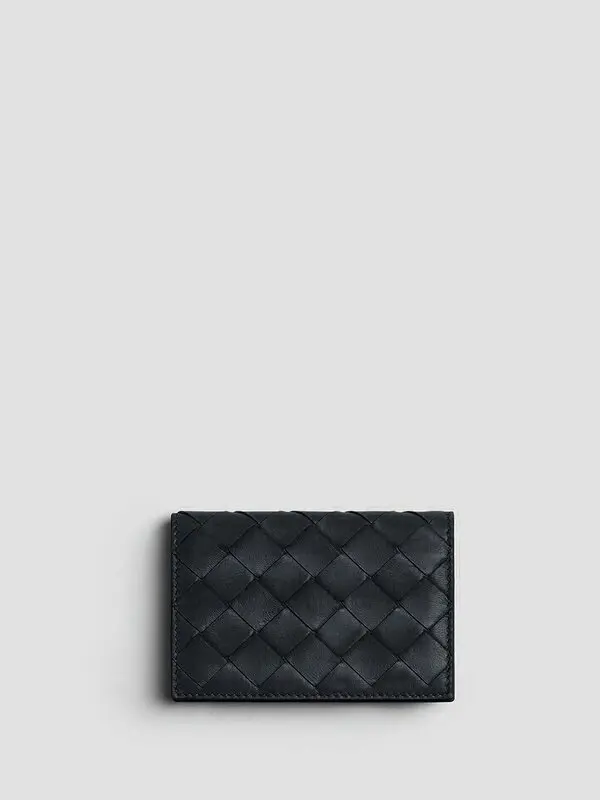 Bottega Veneta Intrecciato Business Card Case - Black
