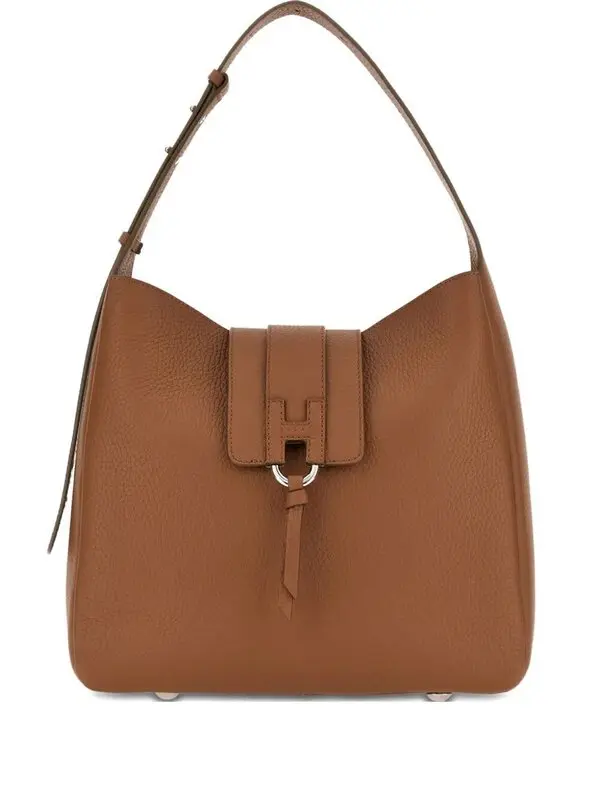 Hogan Trend Hobo Shoulder Bag In Nappa Leather - Brown