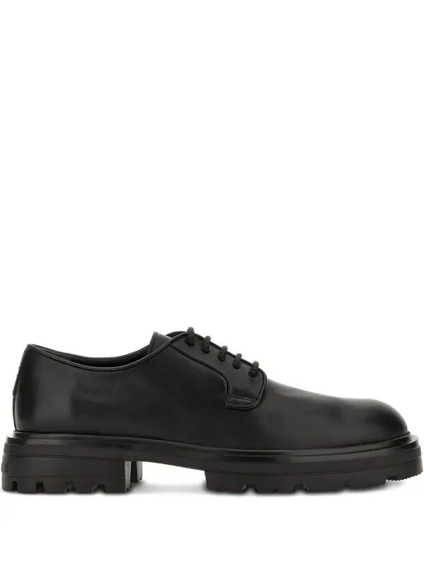 Hogan Laced Shoes In Smooth Leather - Black
