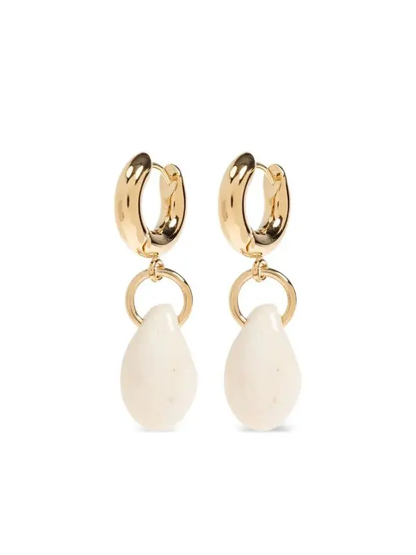 Isabel Marant Small Hoop Drop Earrings - Nude & Neutrals