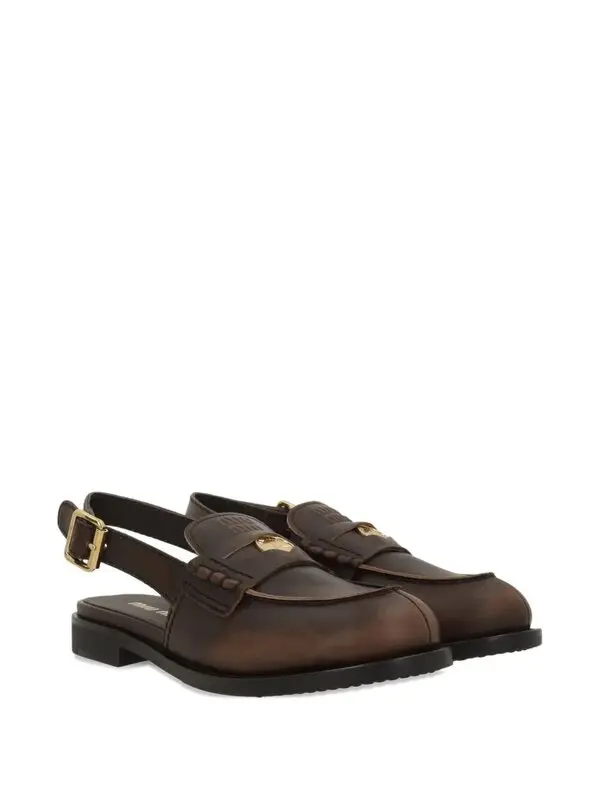 Miu Miu Slingback Loafers - Brown